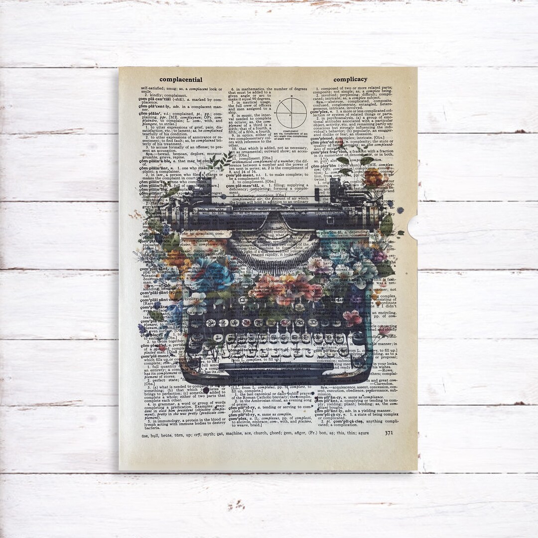 Typewriter Dictionary Print Vintage Dictionary Art Print Watercolor ...