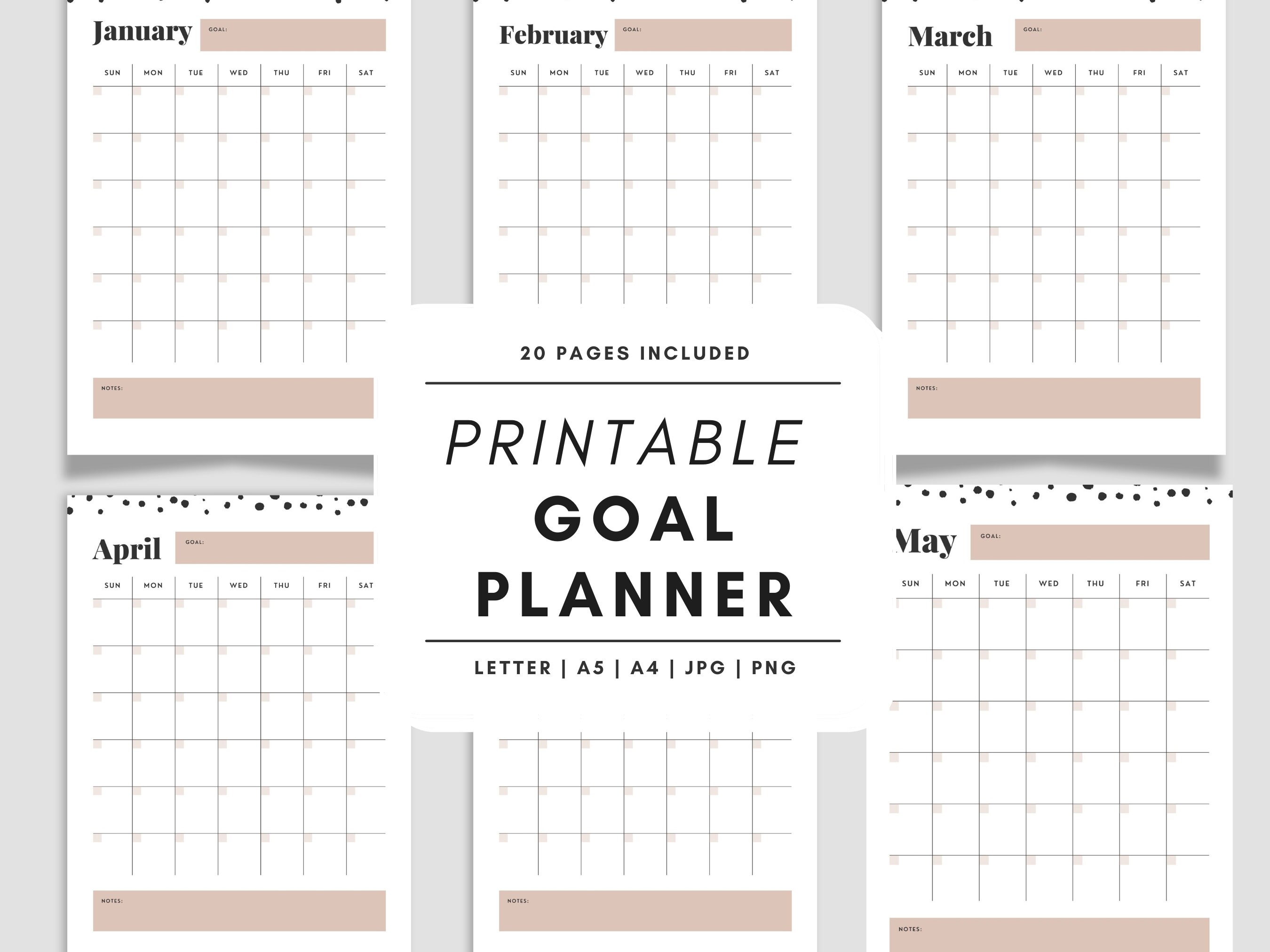 Goal Tracker Premade Bullet Journal Goals Year Gratitude Journal Mood ...