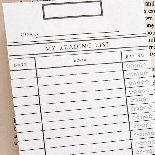 Digital Printable Bookmark Library Card Reading List Keep - Etsy