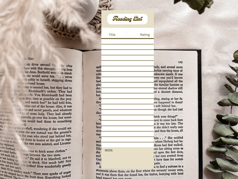 Digital Printable Bookmark Library Card Reading List Keep - Etsy