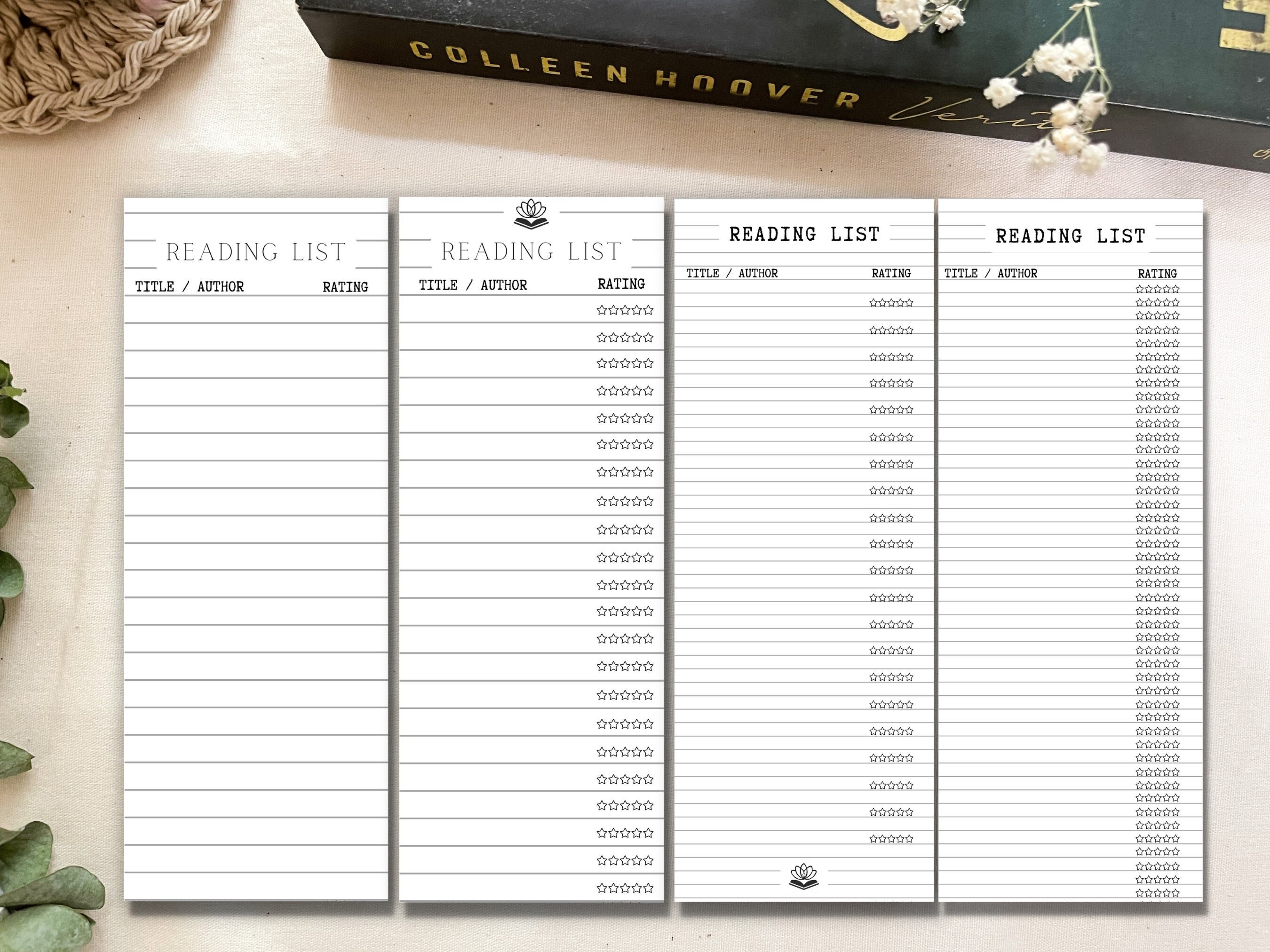 Digital Printable Bookmark, Library Card Reading List, Keep Track of ...