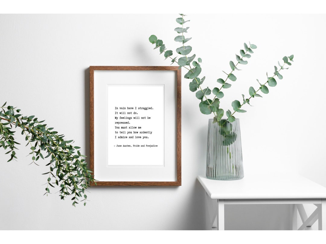 Jane Austen Quotes, Digital Download Wall Art, Bookish Prints, Digital ...