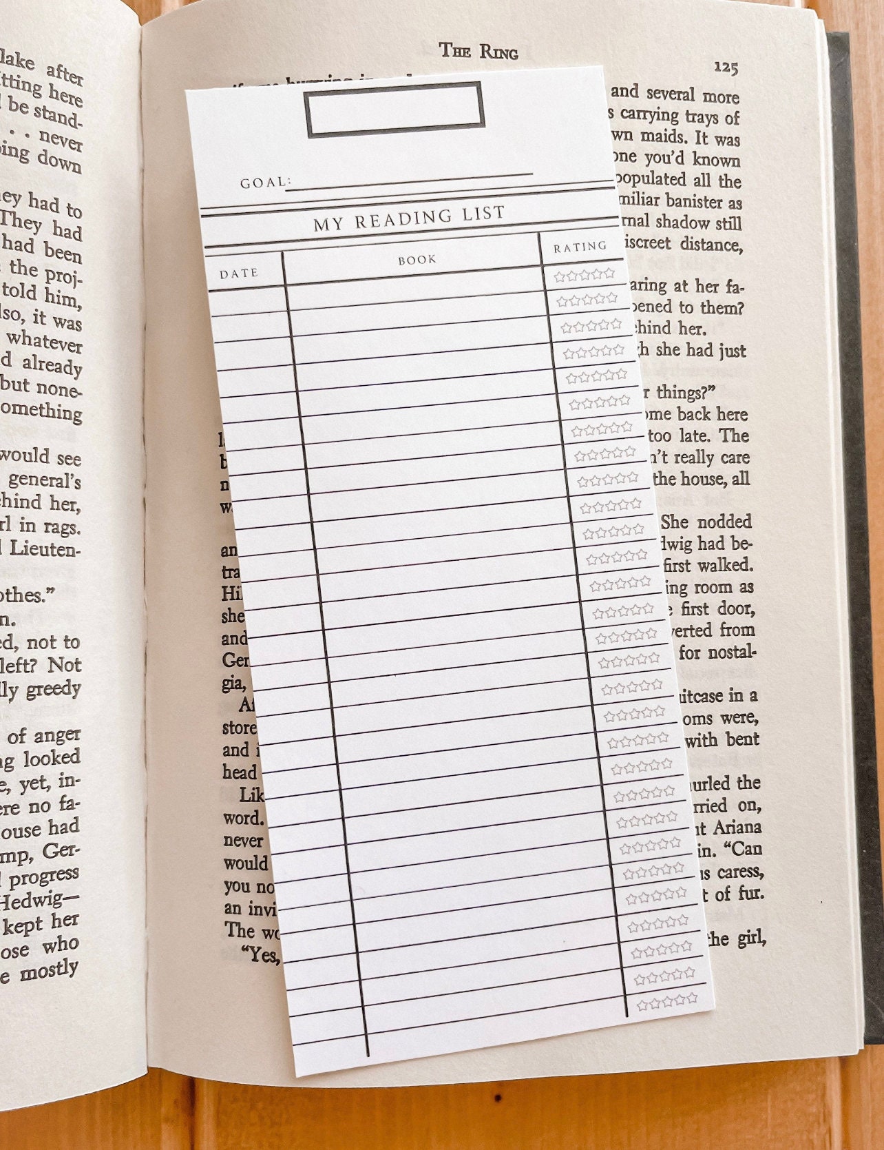 Digital Printable Bookmark Library Card Reading List Keep - Etsy