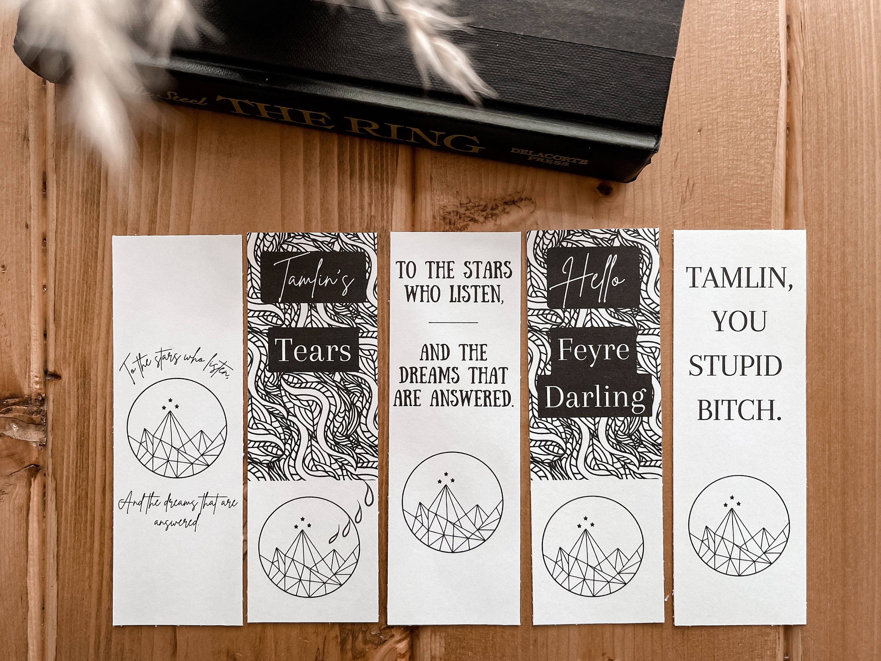 Printable ACOTAR Bookmark Set of 5, Digital Download Bookmarks, Tamlin ...