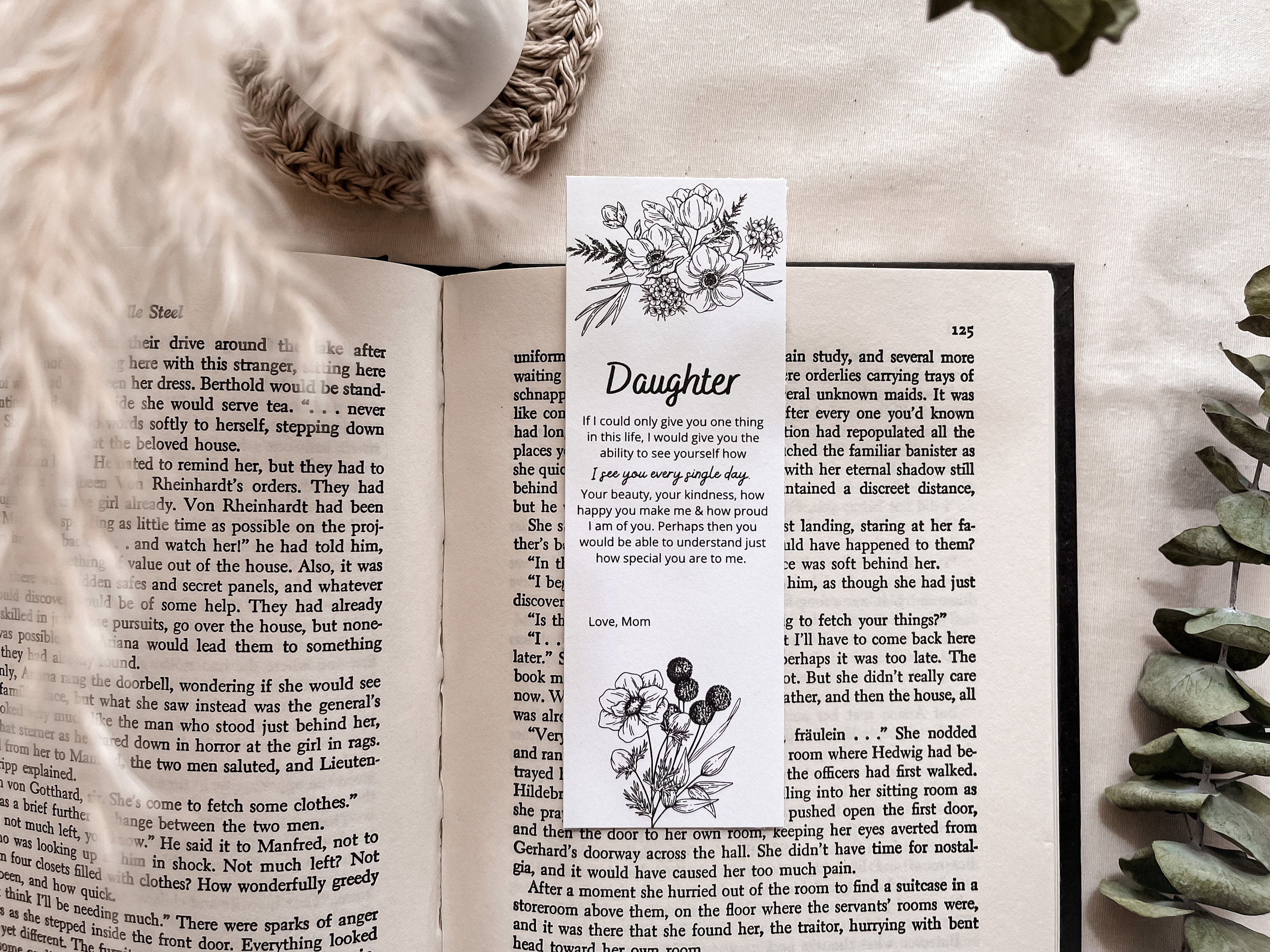 Printable DAUGHTER Bookmark Print at Home Gift the Same Day - Etsy