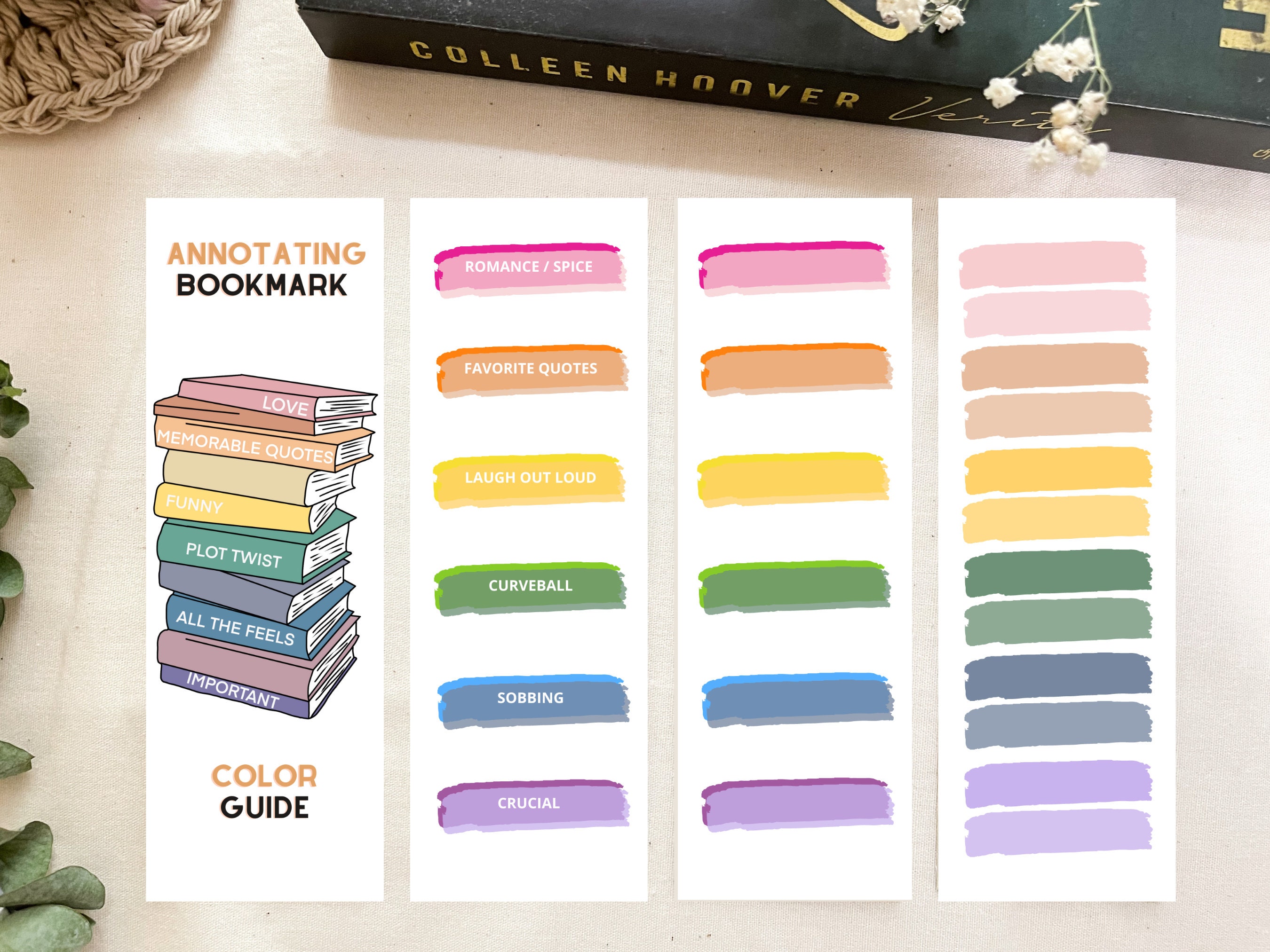 Digital Printable Annotating Bookmark Set, Keep Track of Favorite ...
