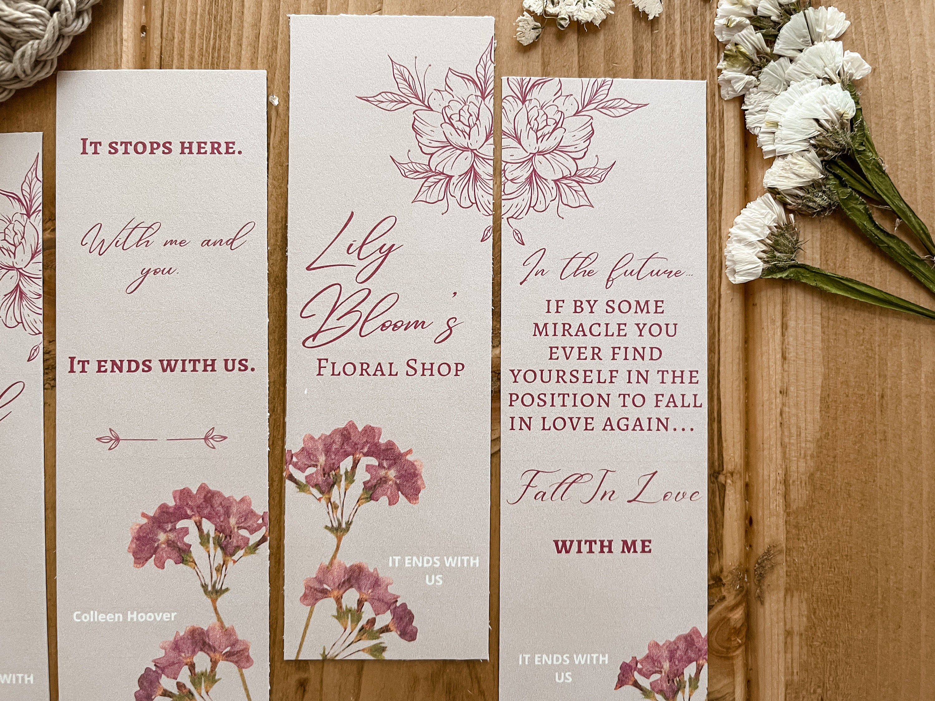 Printable Bookmark, It Ends With Us Colleen Hoover, Digital Download ...