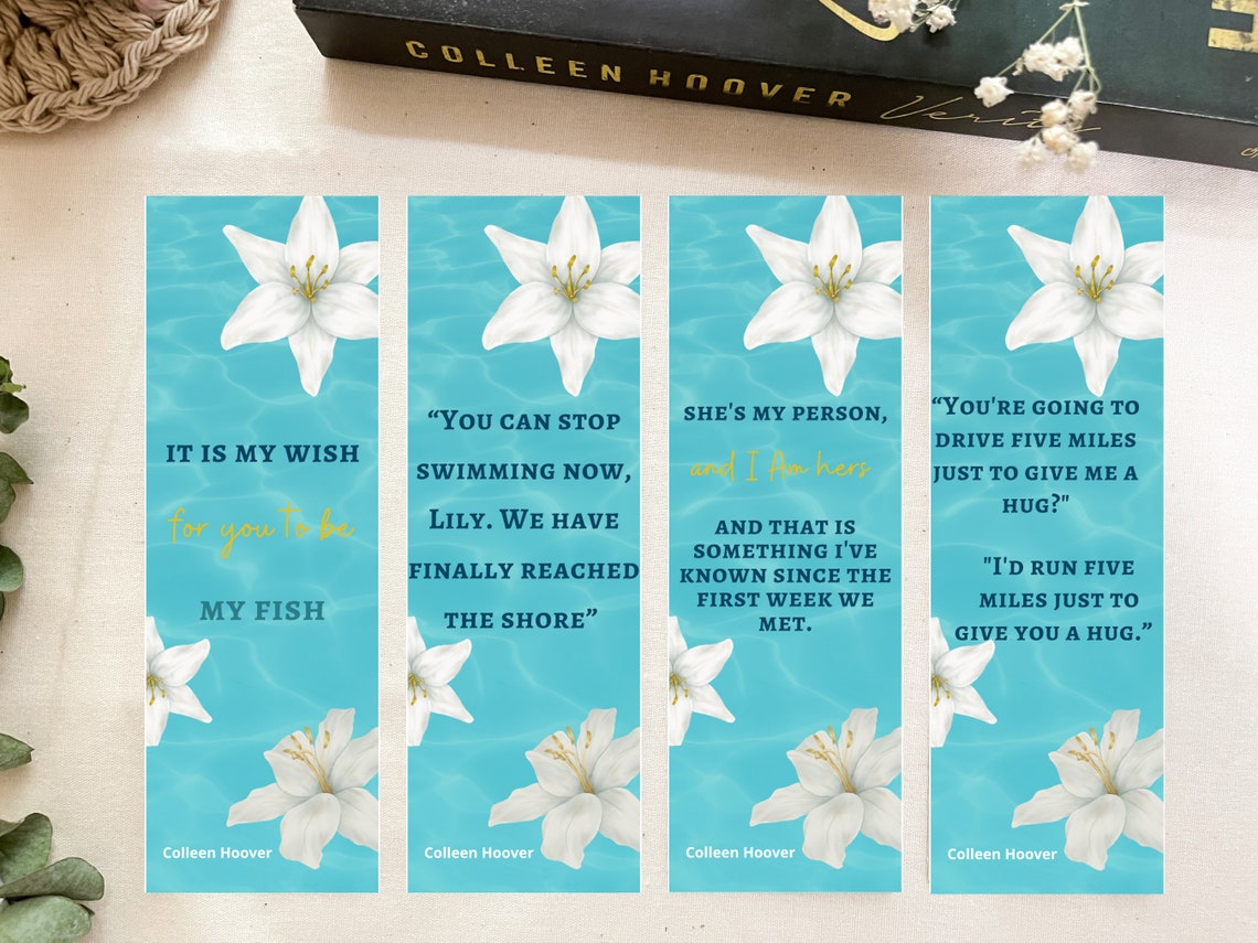 Printable Bookmark Set of 4, It Starts With Us Colleen Hoover, Digital ...