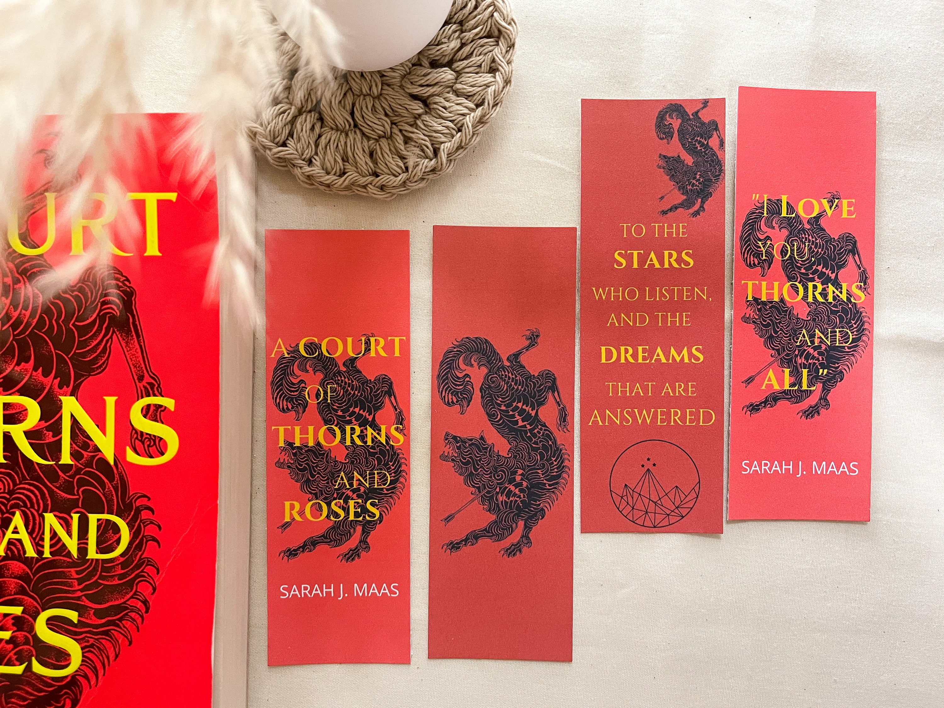 Printable ACOTAR Bookmark Set of 4, Digital Download Bookmarks, Book ...