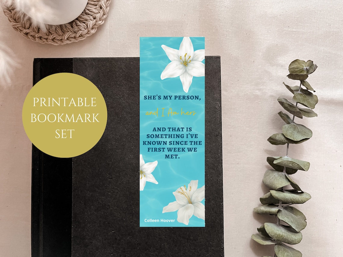 Printable Bookmark Set of 4, It Starts With Us Colleen Hoover, Digital ...