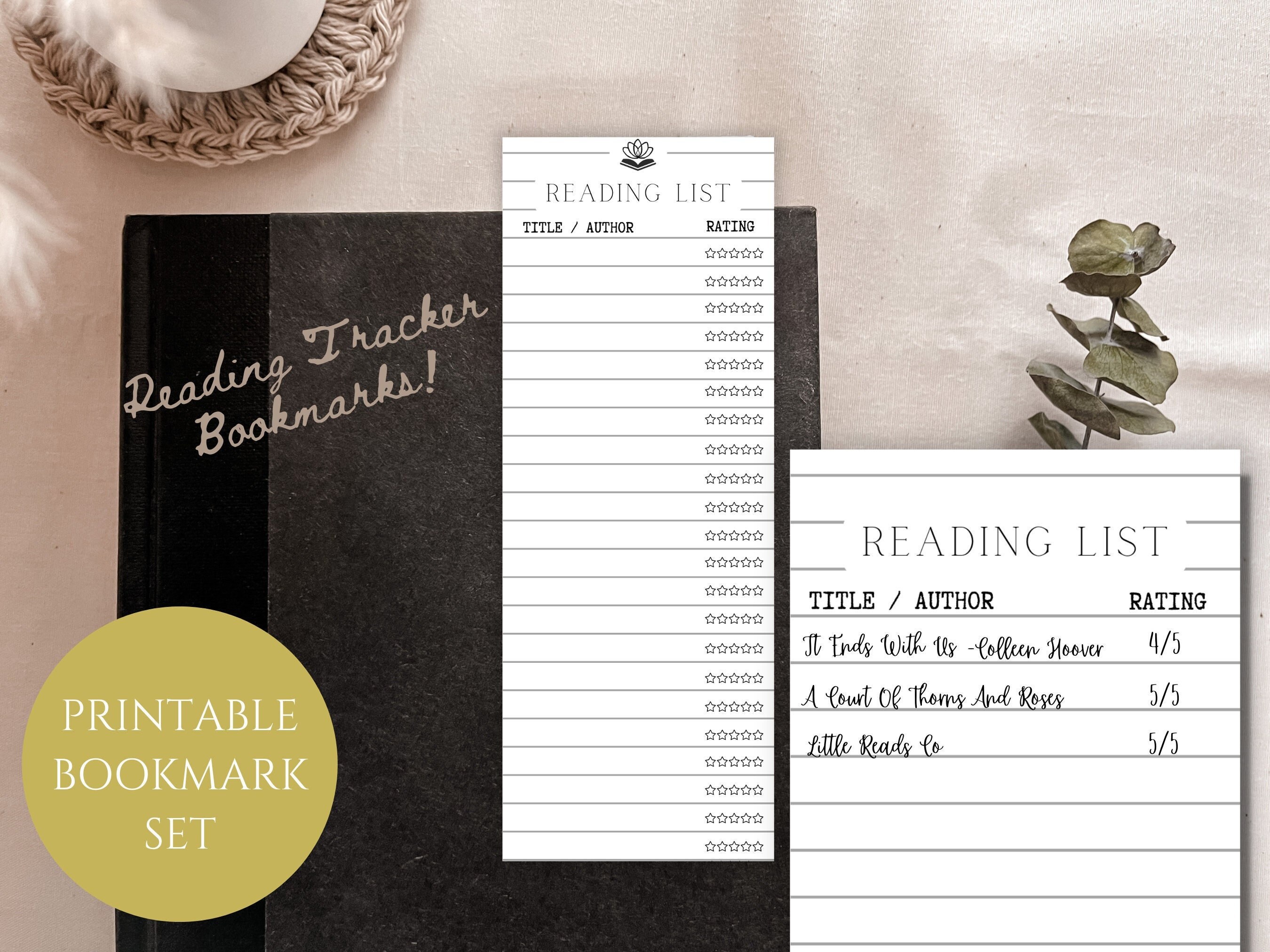 Digital Printable Bookmark, Library Card Reading List, Keep Track of ...