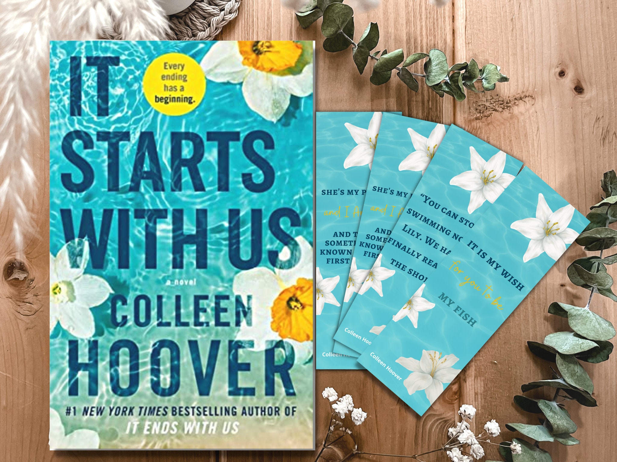 Printable Bookmark Set of 4, It Starts With Us Colleen Hoover, Digital ...