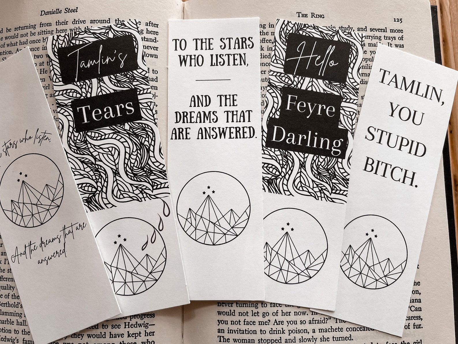 Printable ACOTAR Bookmark Set of 5, Digital Download Bookmarks, Tamlin ...