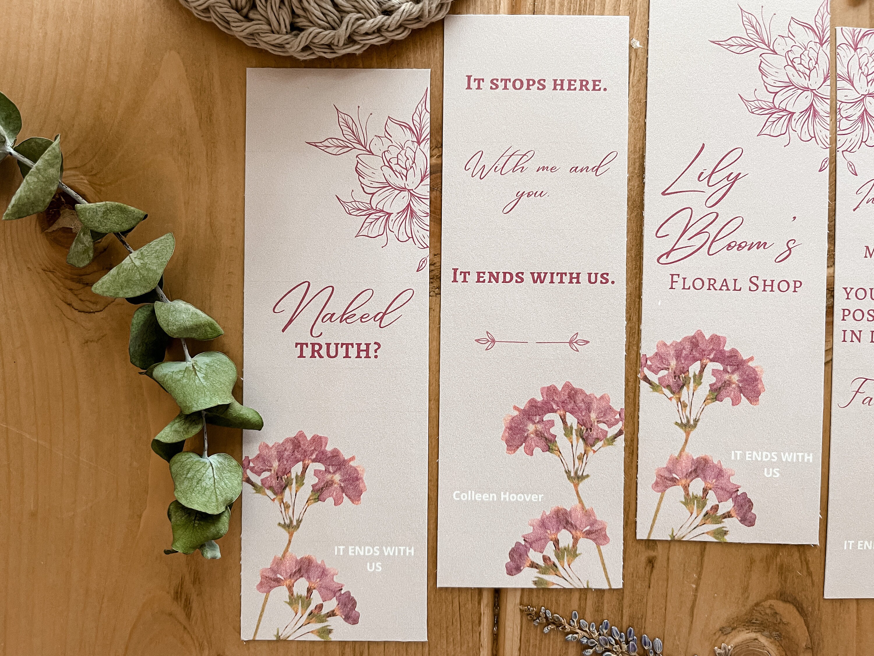 Printable Bookmark, It Ends With Us Colleen Hoover, Digital Download ...