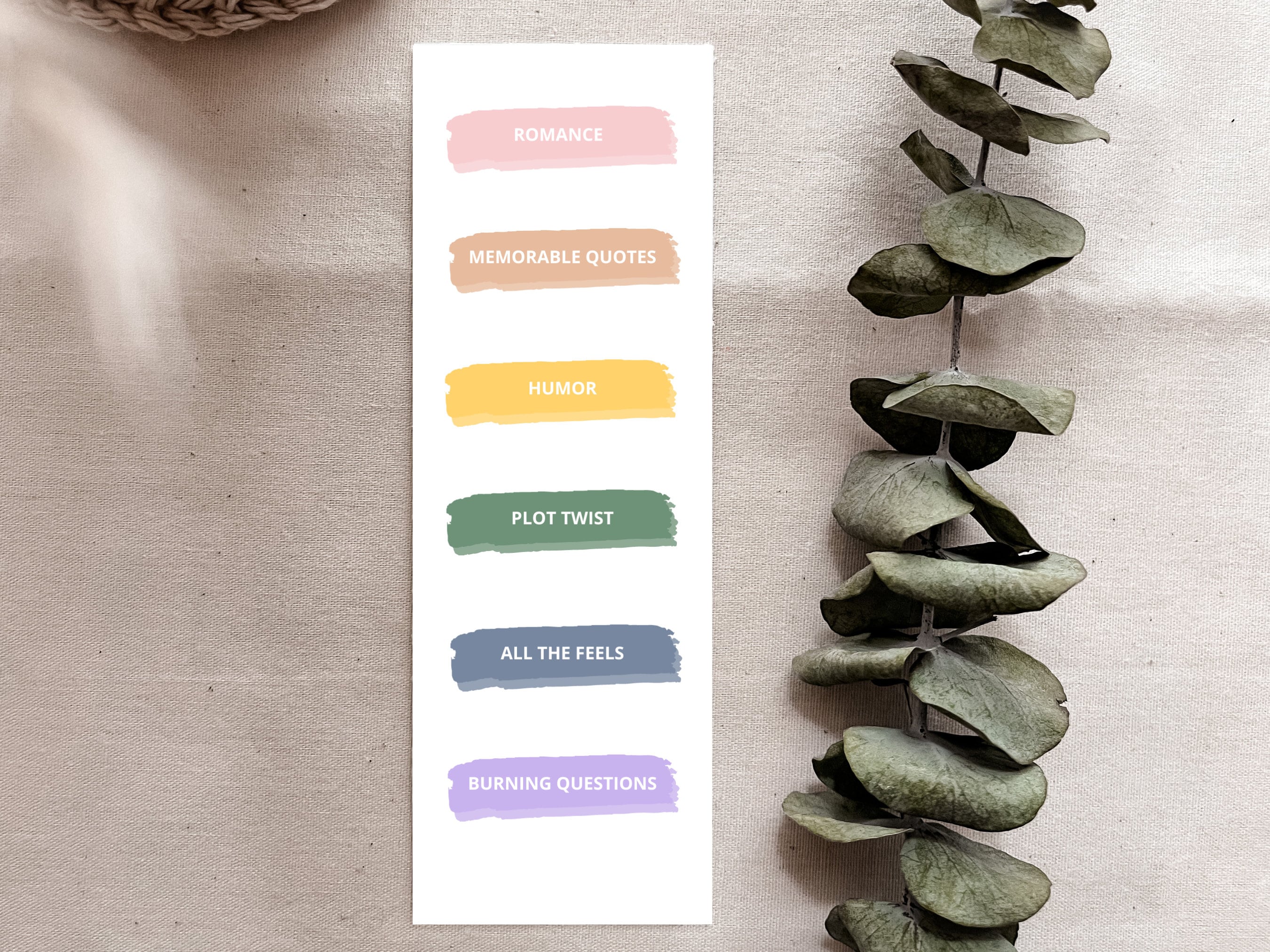 Digital Printable Annotating Bookmark Set, Keep Track of Favorite ...