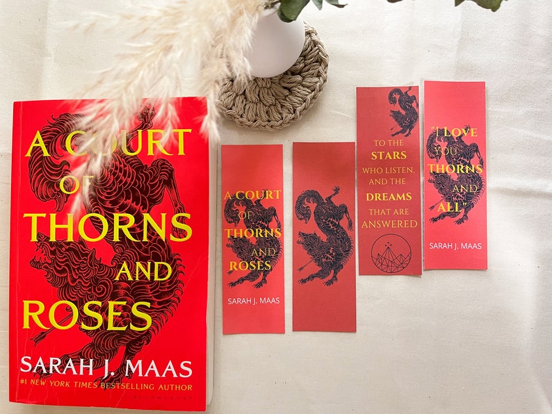 Printable ACOTAR Bookmark Set of 4, Digital Download Bookmarks, Book ...