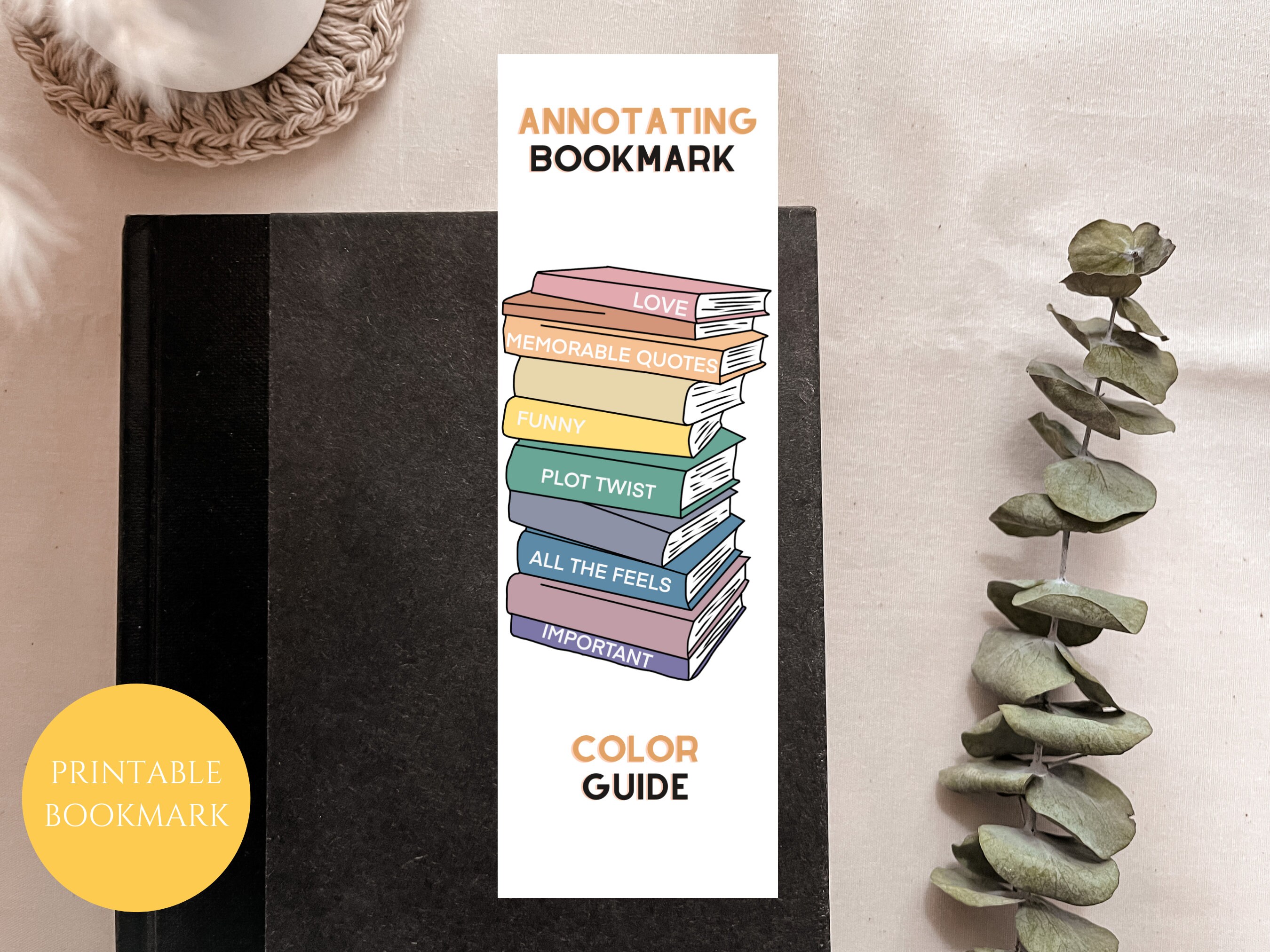 Digital Printable Annotating Bookmark Set, Keep Track of Favorite ...