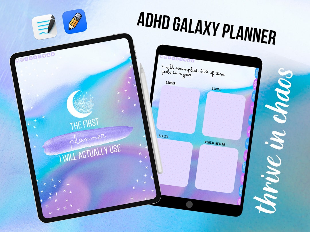 ADHD Galaxy Digital Planner for Goodnotes and Notability - Etsy France