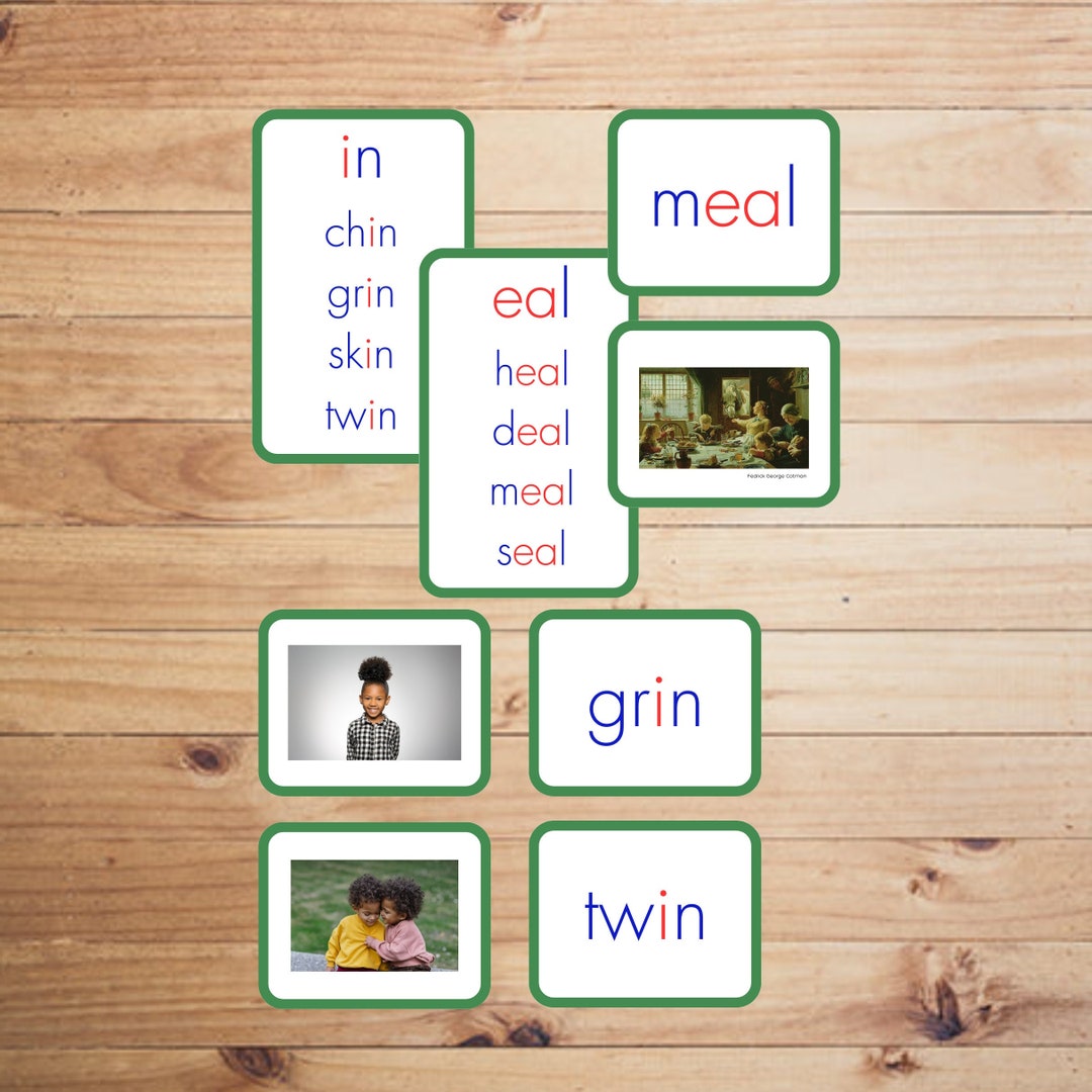 Montessori Green Series Language Cards, Learn to Read, Sight Words, - Etsy