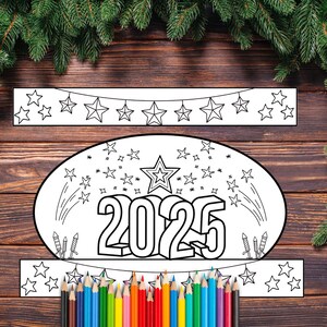 2025 New Year's Eve Paper Hats, Happy New Year Party Hat Crown, Holiday ...