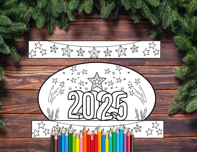 2025 New Year's Eve Paper Hats, Happy New Year Party Hat Crown, Holiday ...