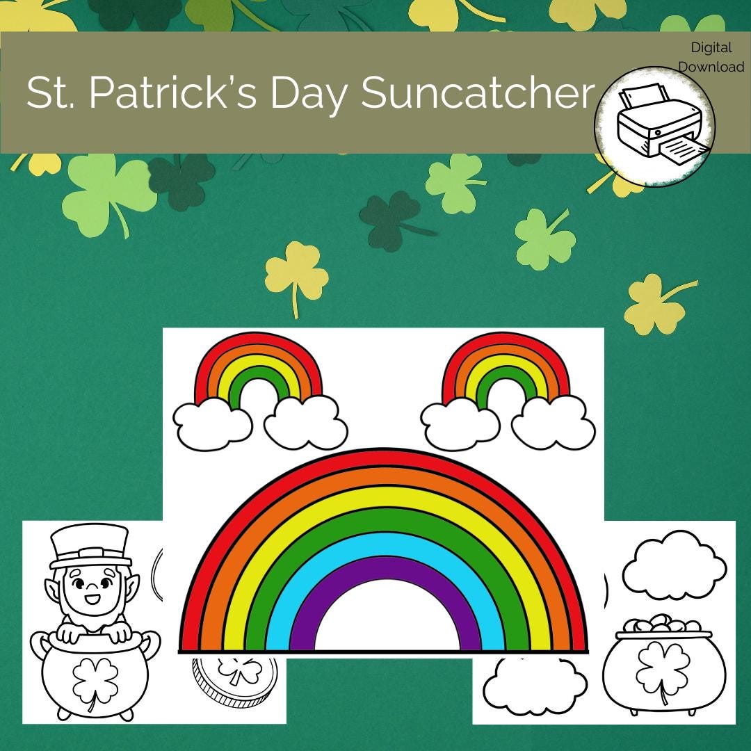 St. Patrick's Day Craft for Kids Printable for Toddlers Suncatcher ...
