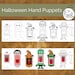 Halloween Character Hand Puppets: Printable Classroom Craft (digital ...