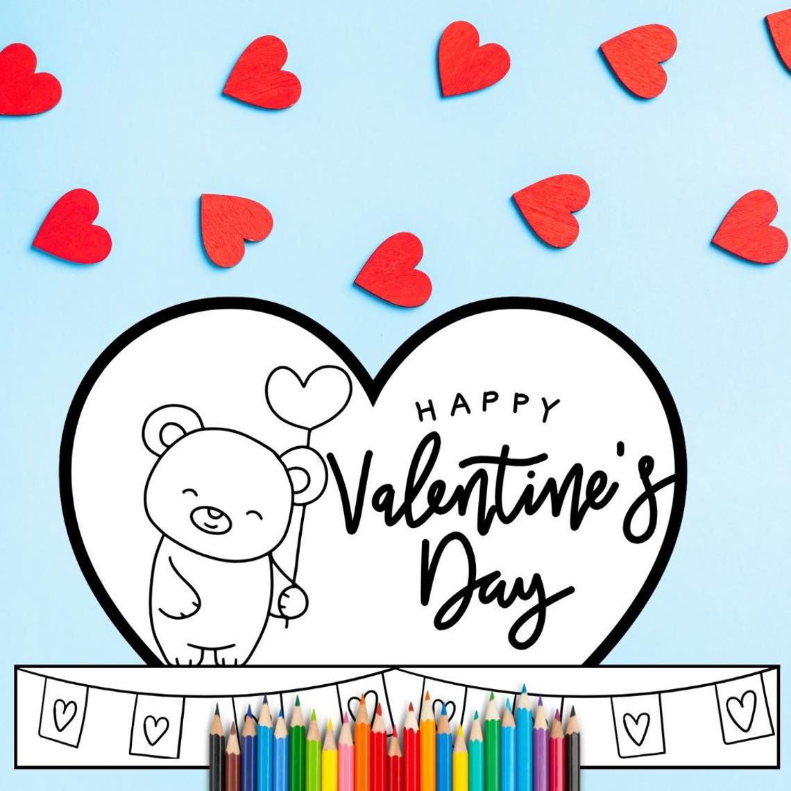 Valentine's Day Craft for Kids Paper Hats Valentine's Day Party Hat ...