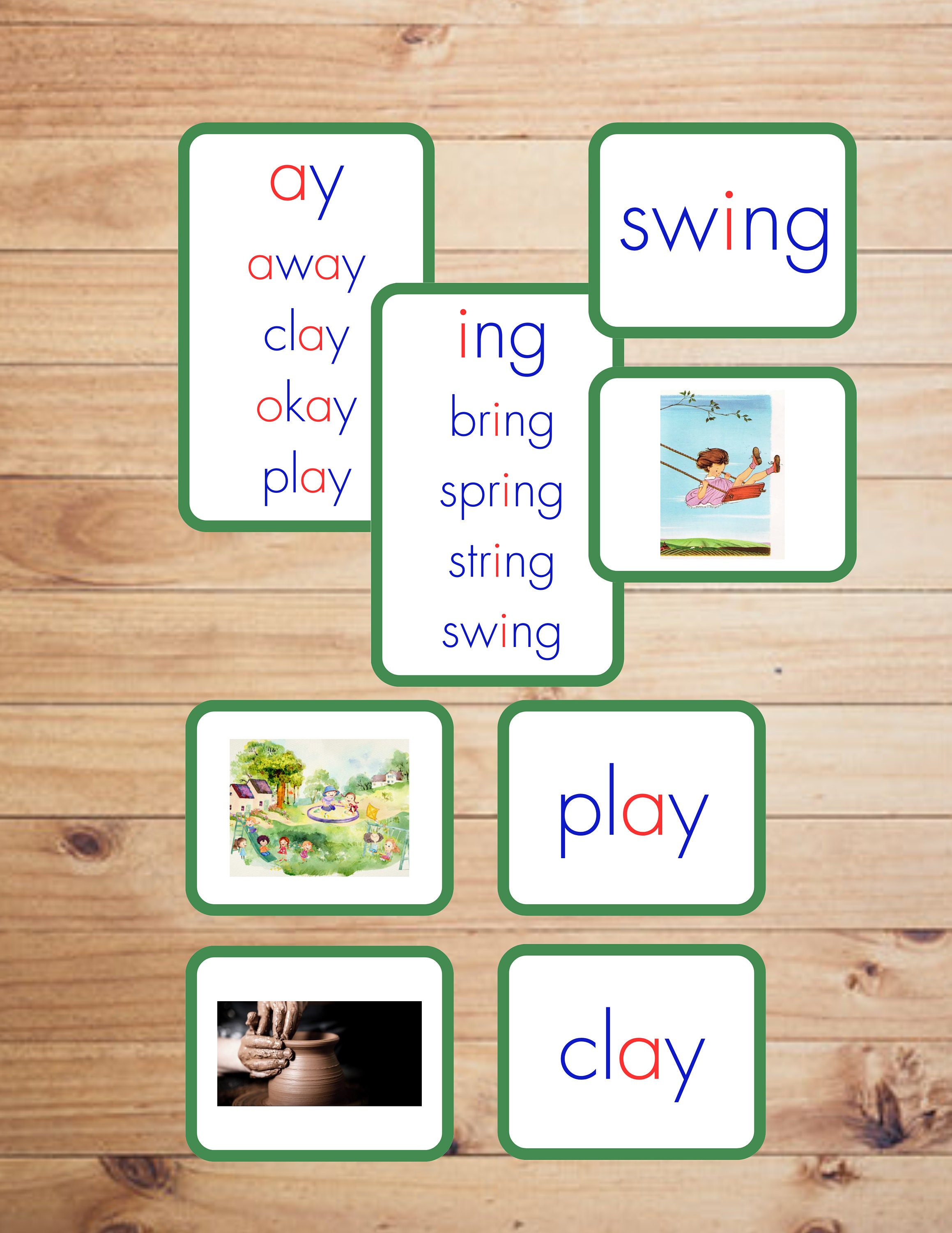 Montessori Green Series Language Cards, Learn to Read, Sight Words, - Etsy