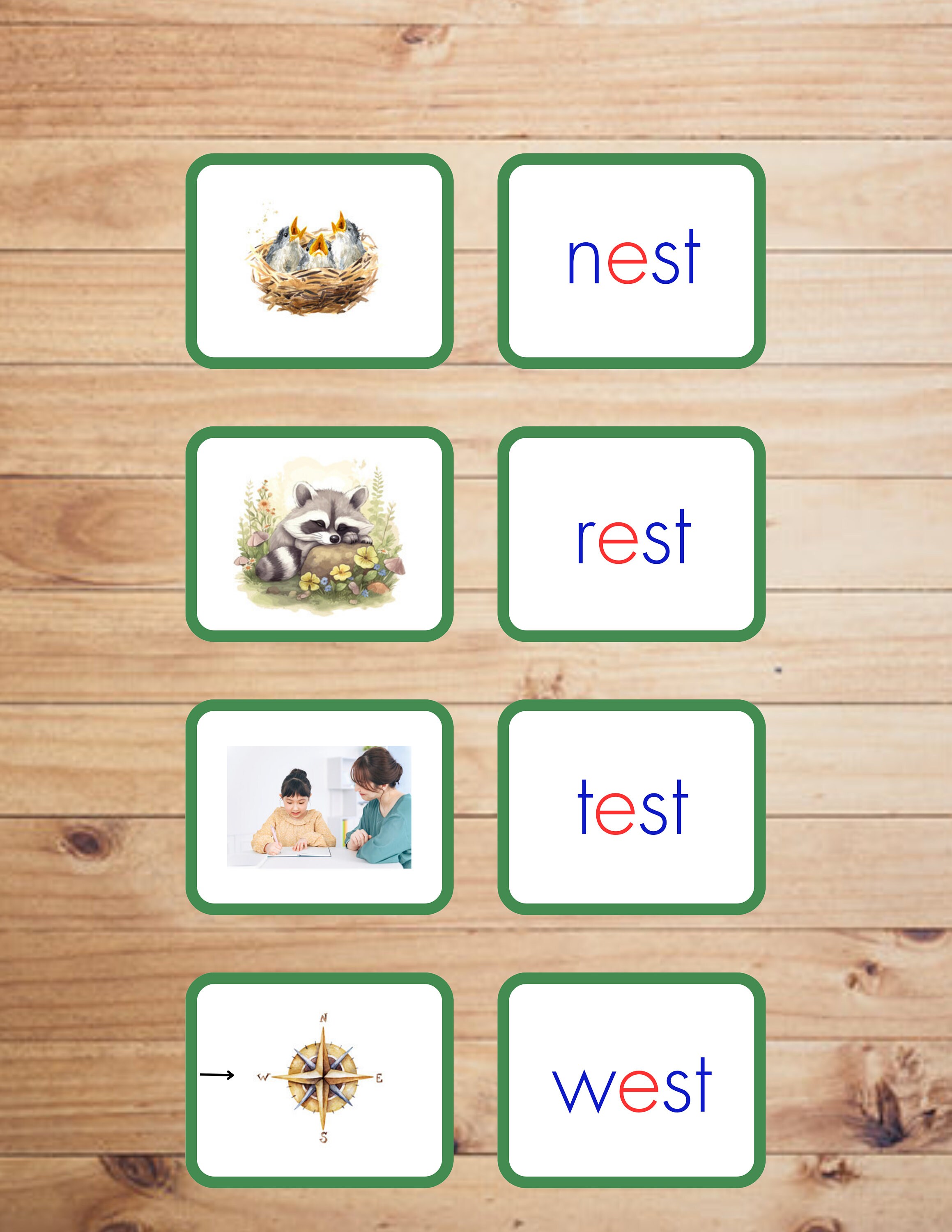 Montessori Green Series Language Cards, Learn to Read, Sight Words, - Etsy
