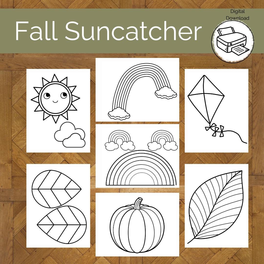 Fall Suncatcher Craft: Printable Classroom Party Decoration (PDF ...
