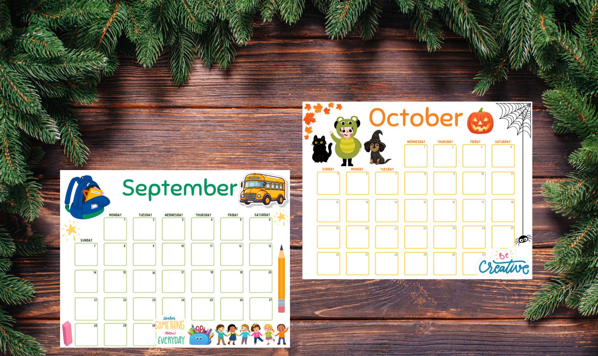 2025 Calendar Printable, Cute Kids Calendar 2025, Wall Calendar PDF ...