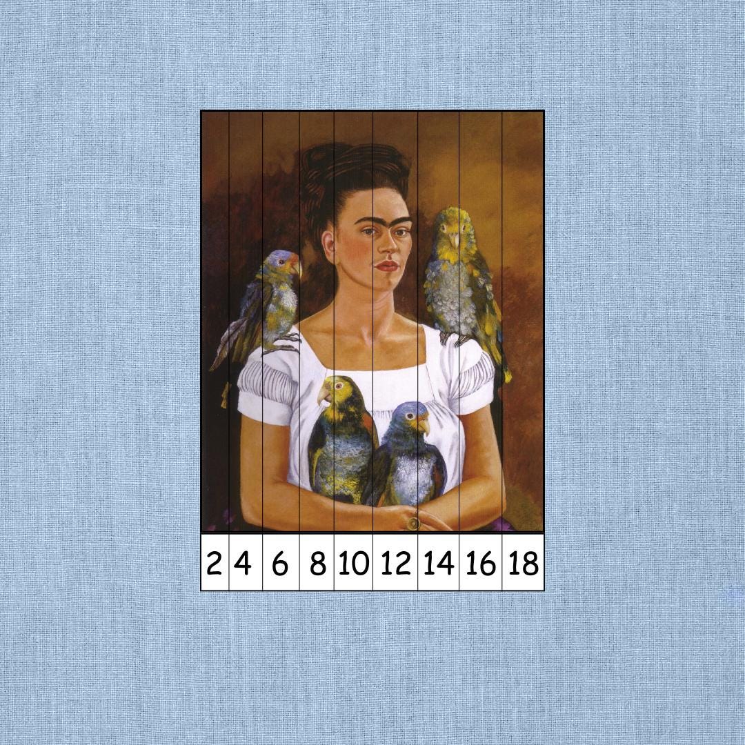 Skip Counting, Multiplication Puzzle: Frida Kahlo, Numbers and Counting ...