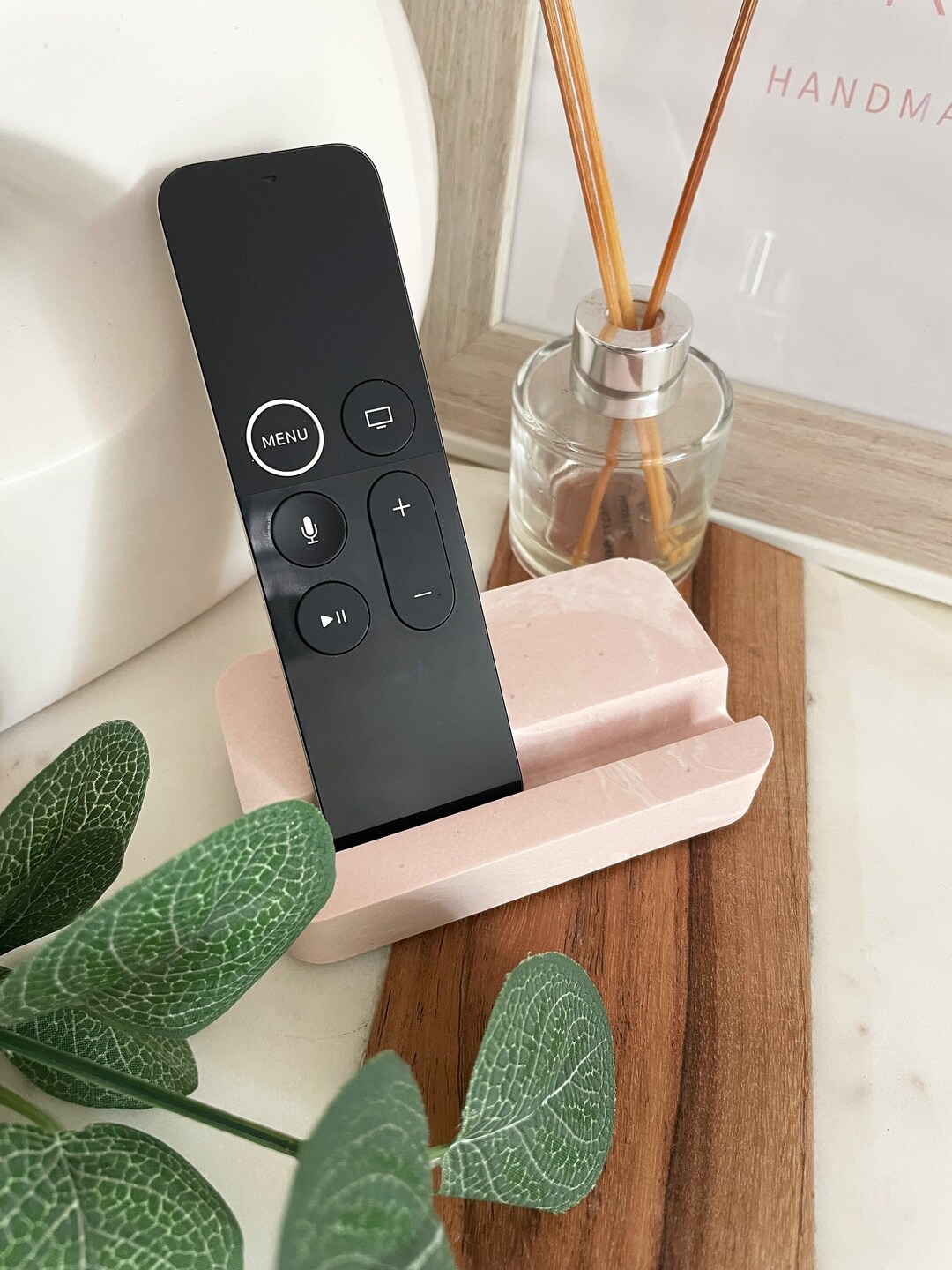 White Marbled Phone Stand | Rectangular Phone Stand | Apple TV Remote ...