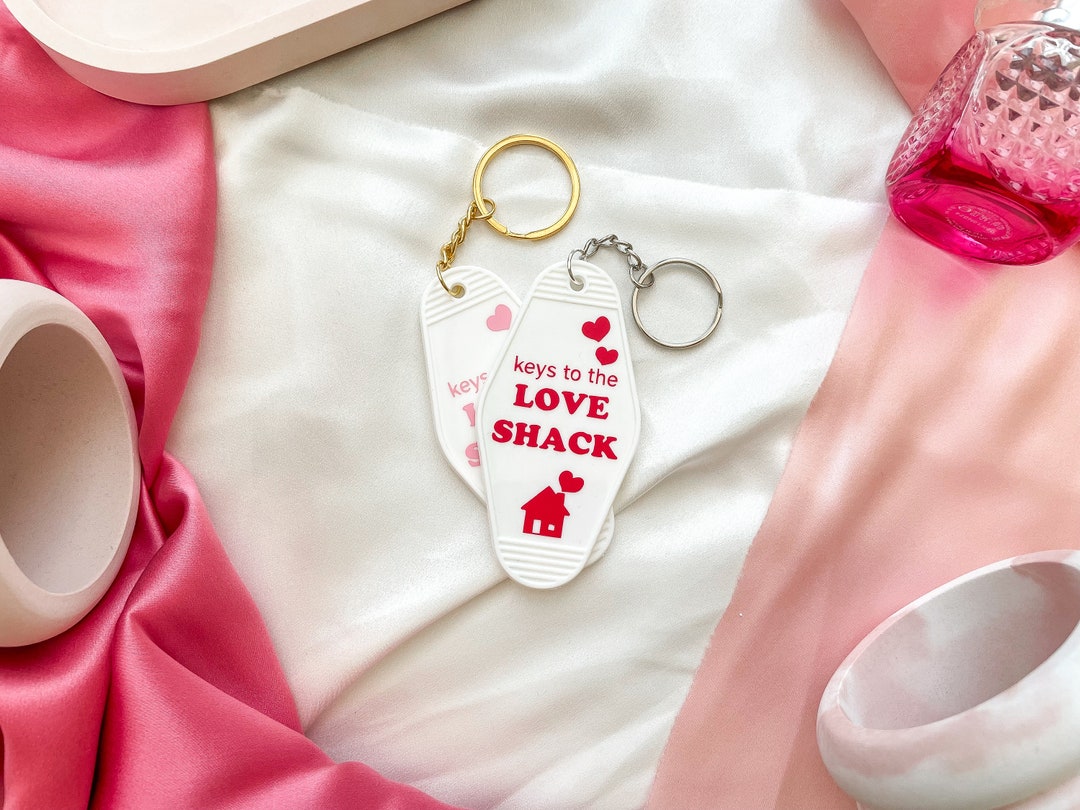 Keys to the Love Shack Keyring | White Motel Keyring | Funny Quote ...