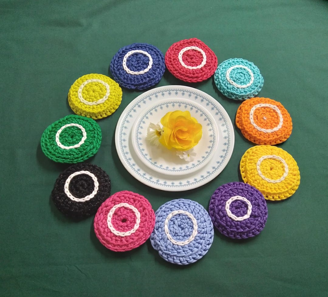 Handcrafted 3 Pak Kitchen Scrubbers, FREE SHIPPING, Round, Double ...