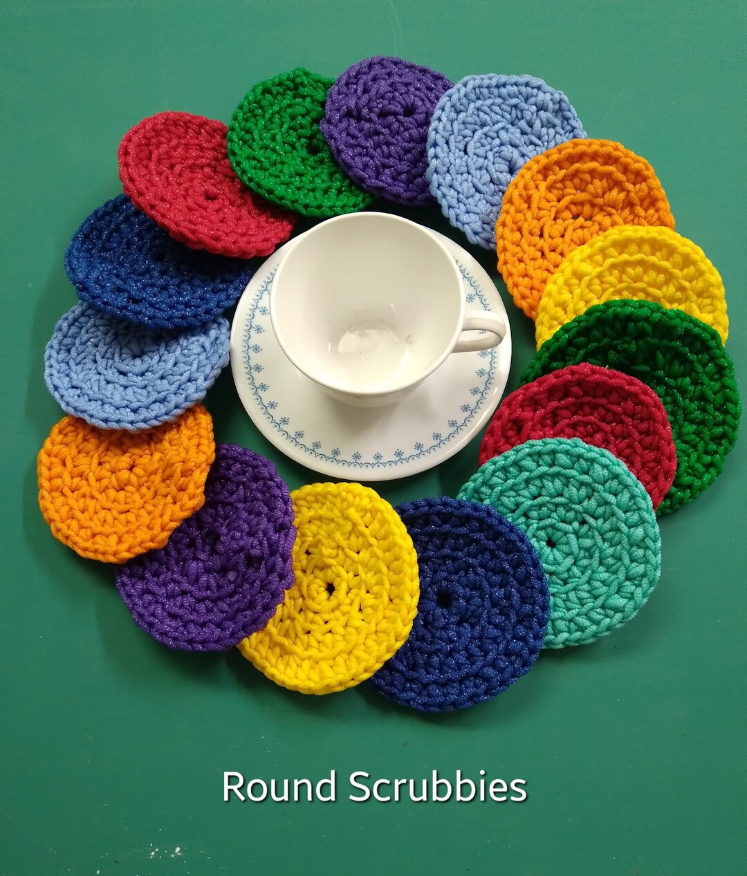 Handcrafted Kitchen Scrubbers, Round, 100% Nylon Yarn, Great Kitchen ...