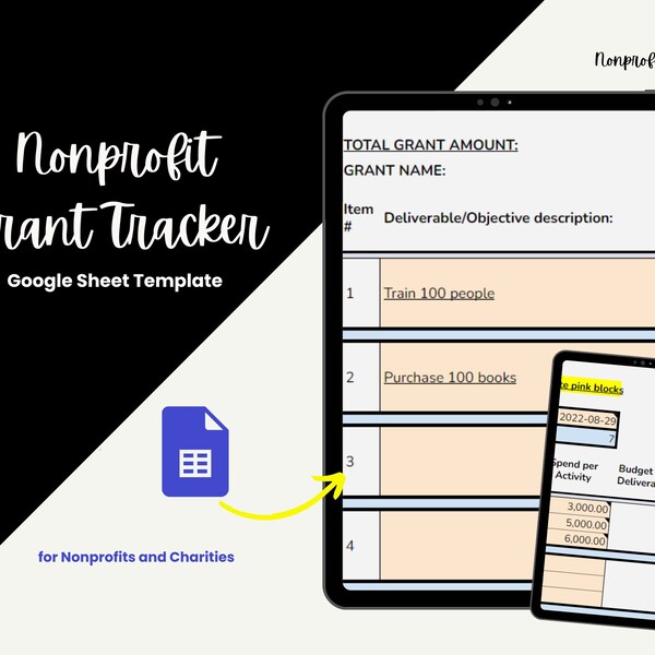 Grant Tracking Template - Etsy