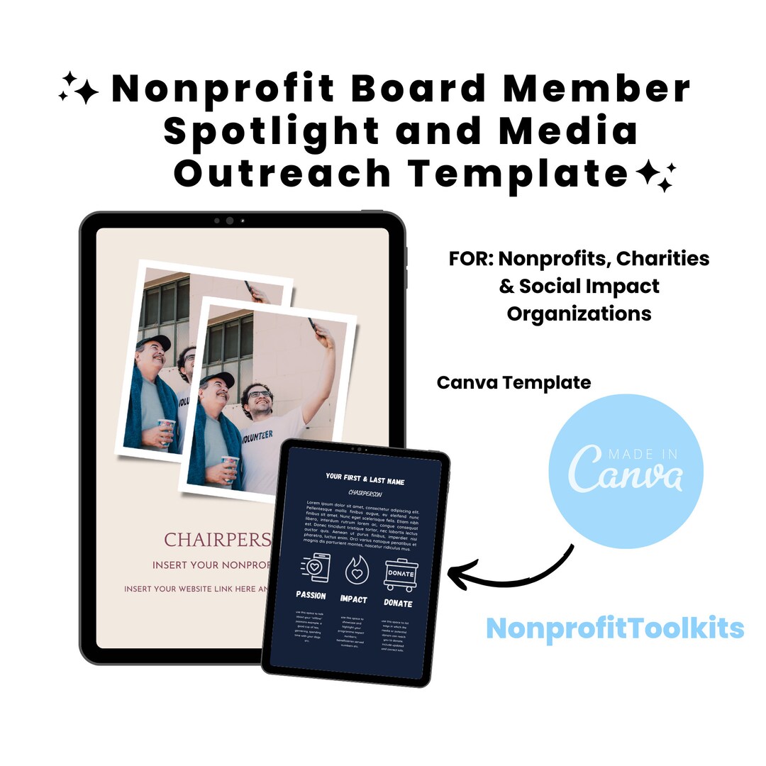 Nonprofit Board Member Spotlight and Media Outreach Template / Charity ...