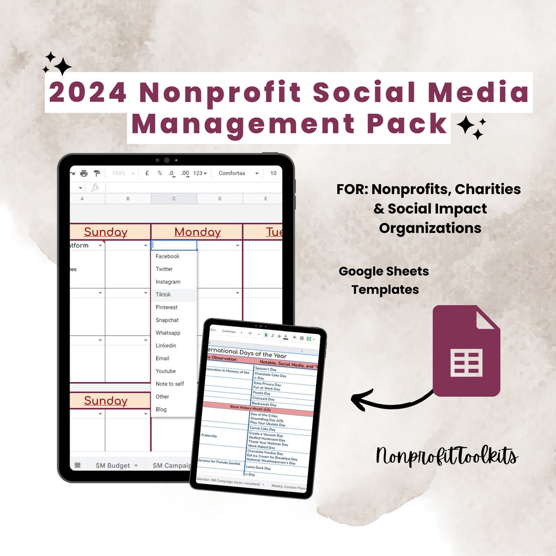 2024 Social Media Management Pack / Social Media Planner / - Etsy