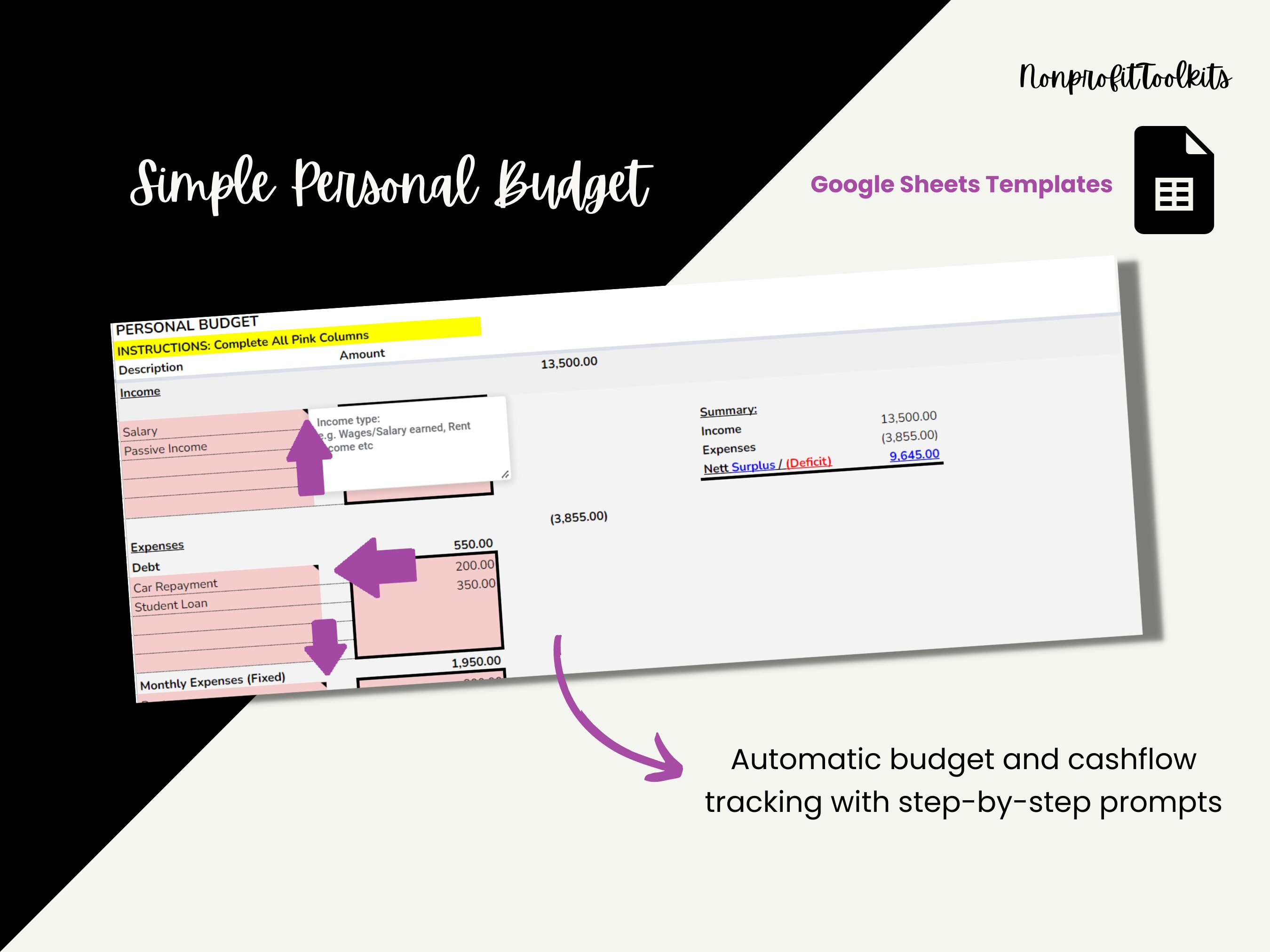 Personal Budget Google Sheet / Personal Budget Planner / Personal ...