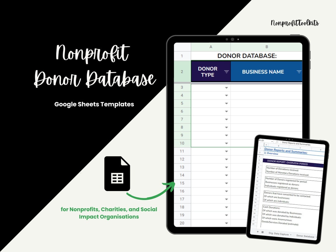 Nonprofit Donor Database Google Sheet / Charity Donor and - Etsy