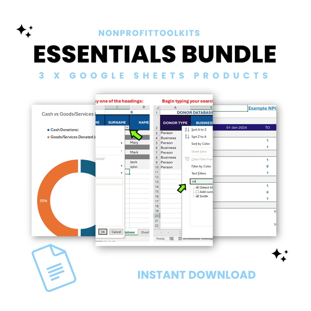 Nonprofit Toolkits Essentials Bundle / Grant Tracker / Annual Budget ...