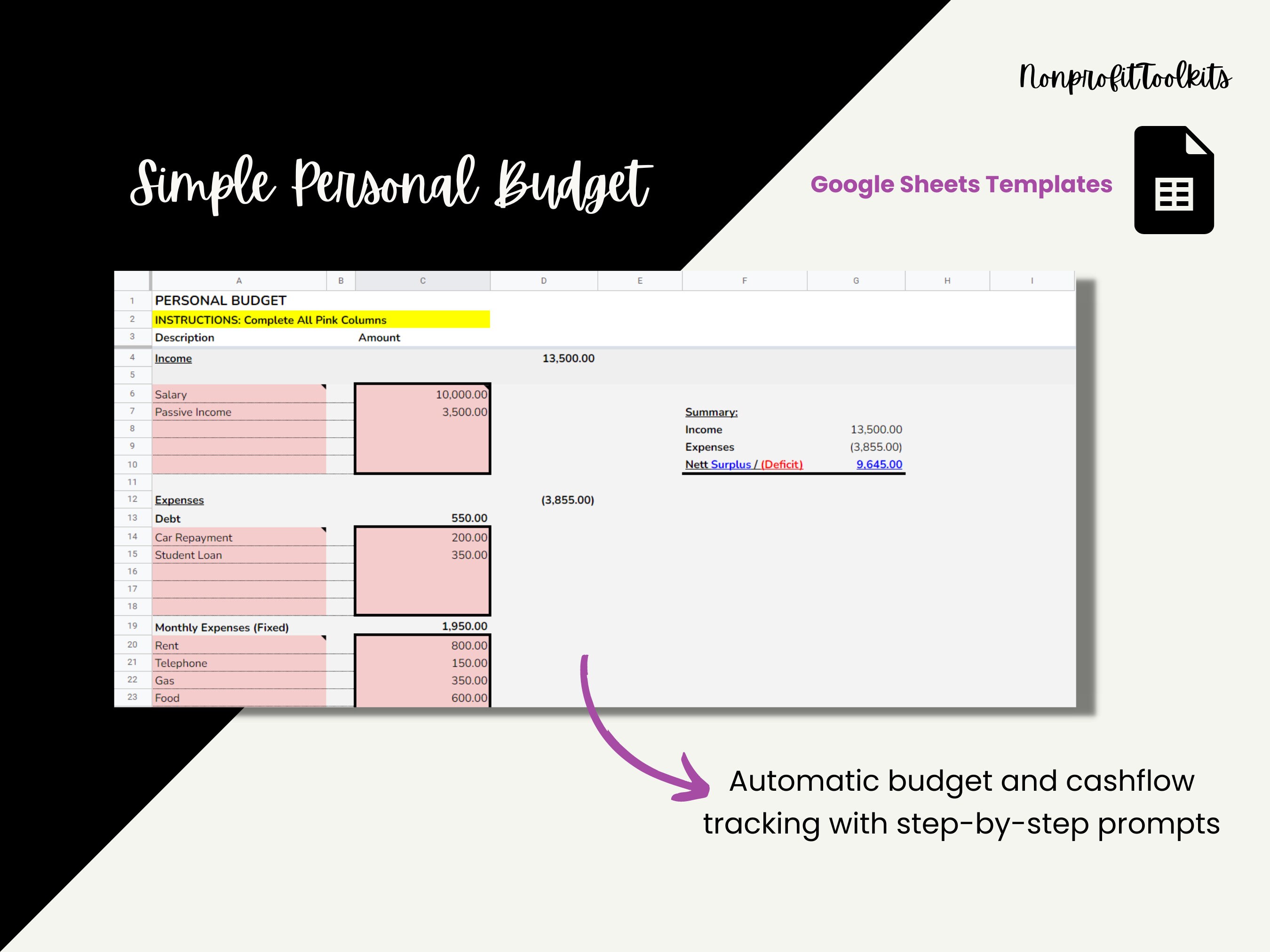 Personal Budget Google Sheet / Personal Budget Planner / Personal ...