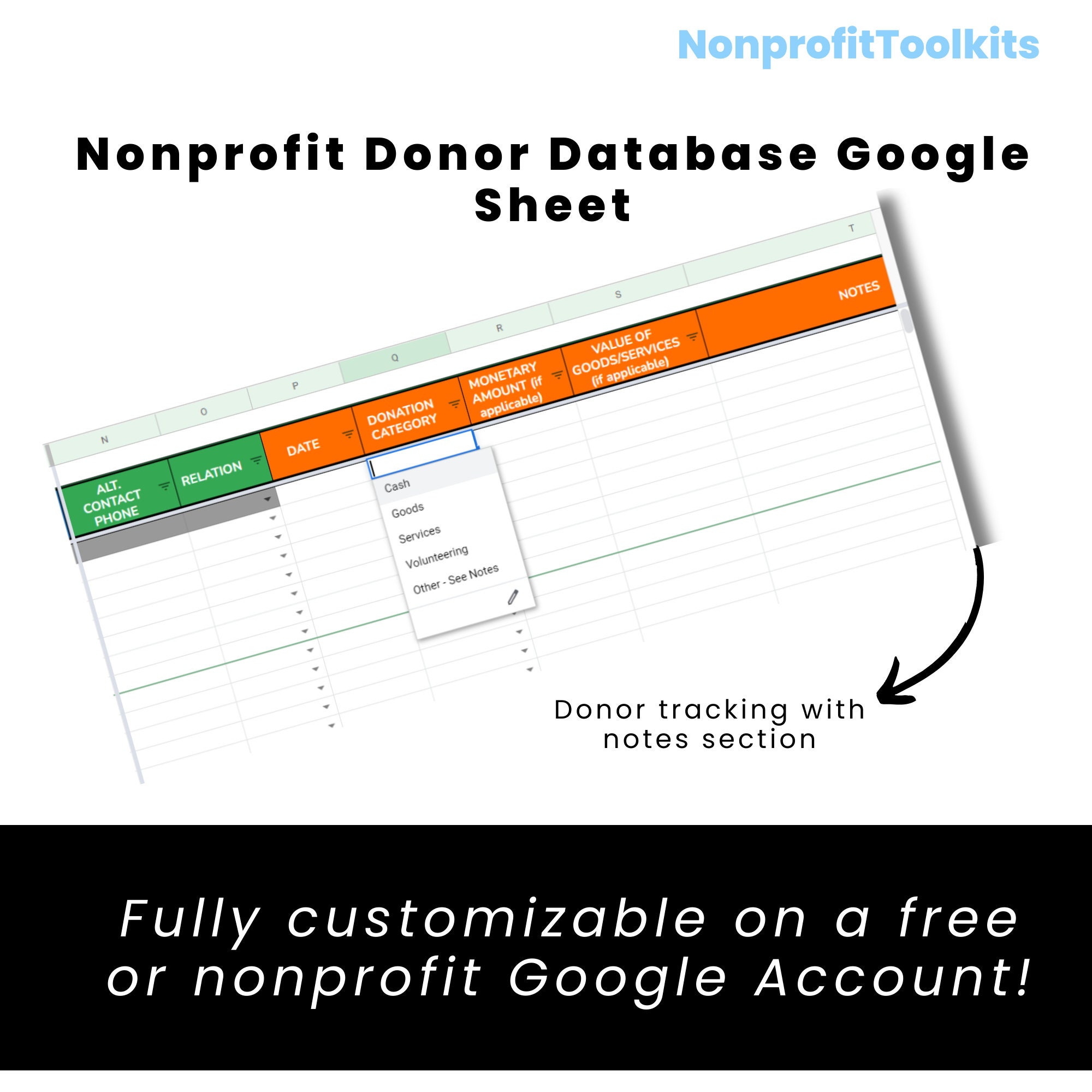 Nonprofit Donor Database Google Sheet Template - Etsy