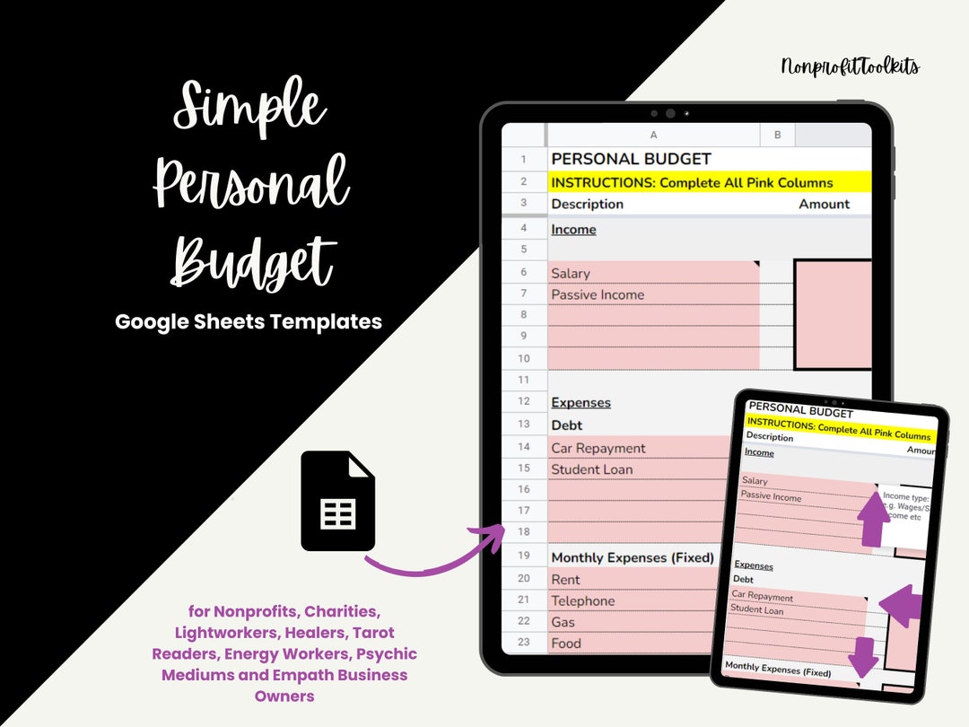 Personal Budget Google Sheet / Personal Budget Planner / Personal ...
