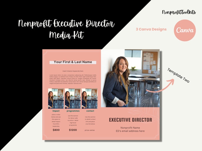 Nonprofit Executive Director Media Kit / Charity Template / Non-profit ...