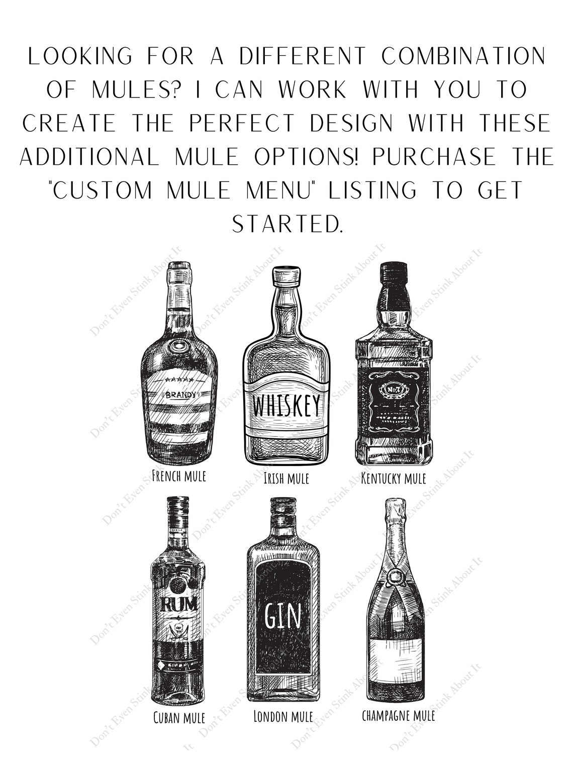 Make Your Own Mule Bar Menu Art (classic Variations) 11"x14" Template ...