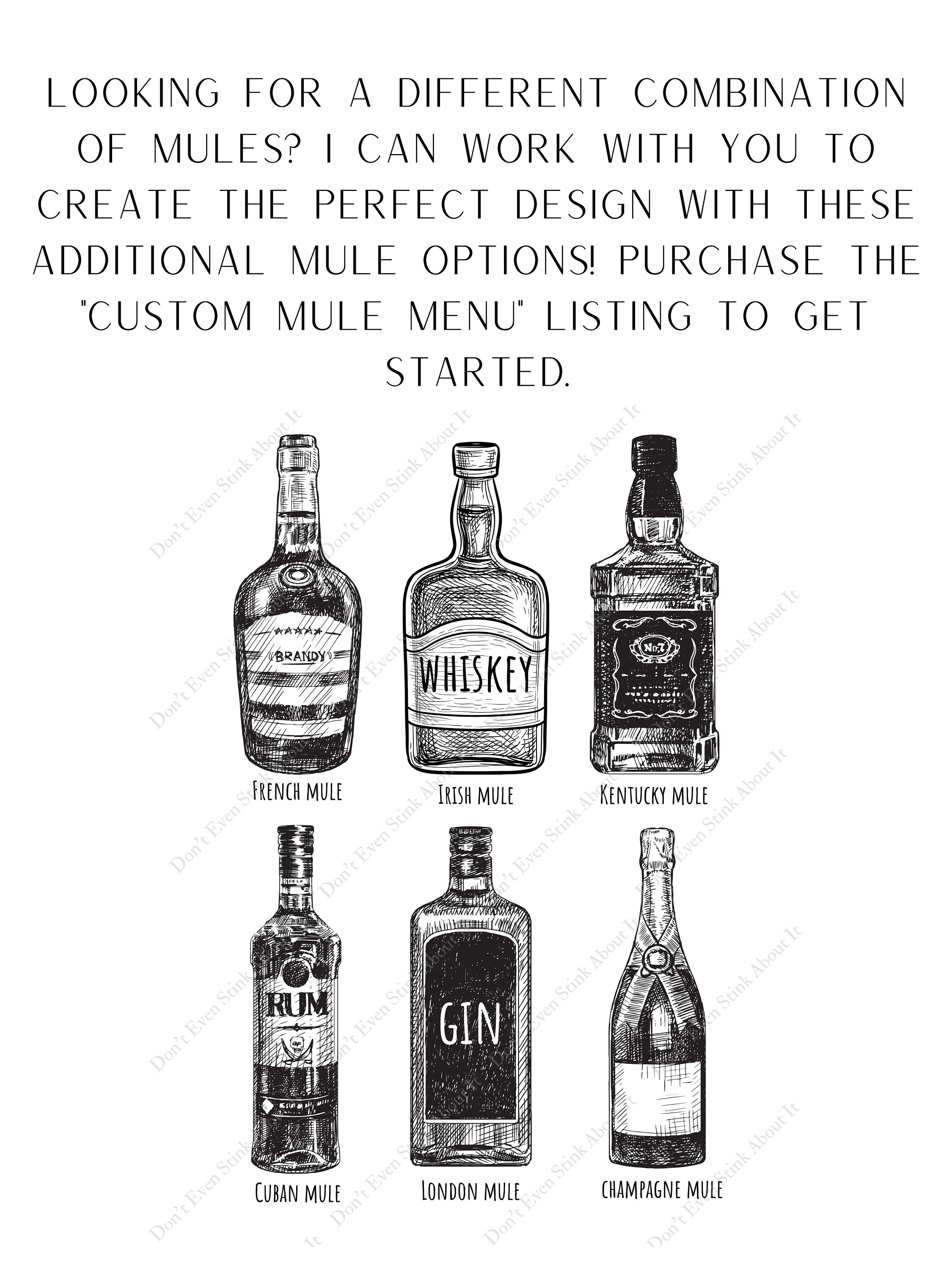 Make Your Own Mule Bar Menu Art (classic Variations) 11"x14" Template ...