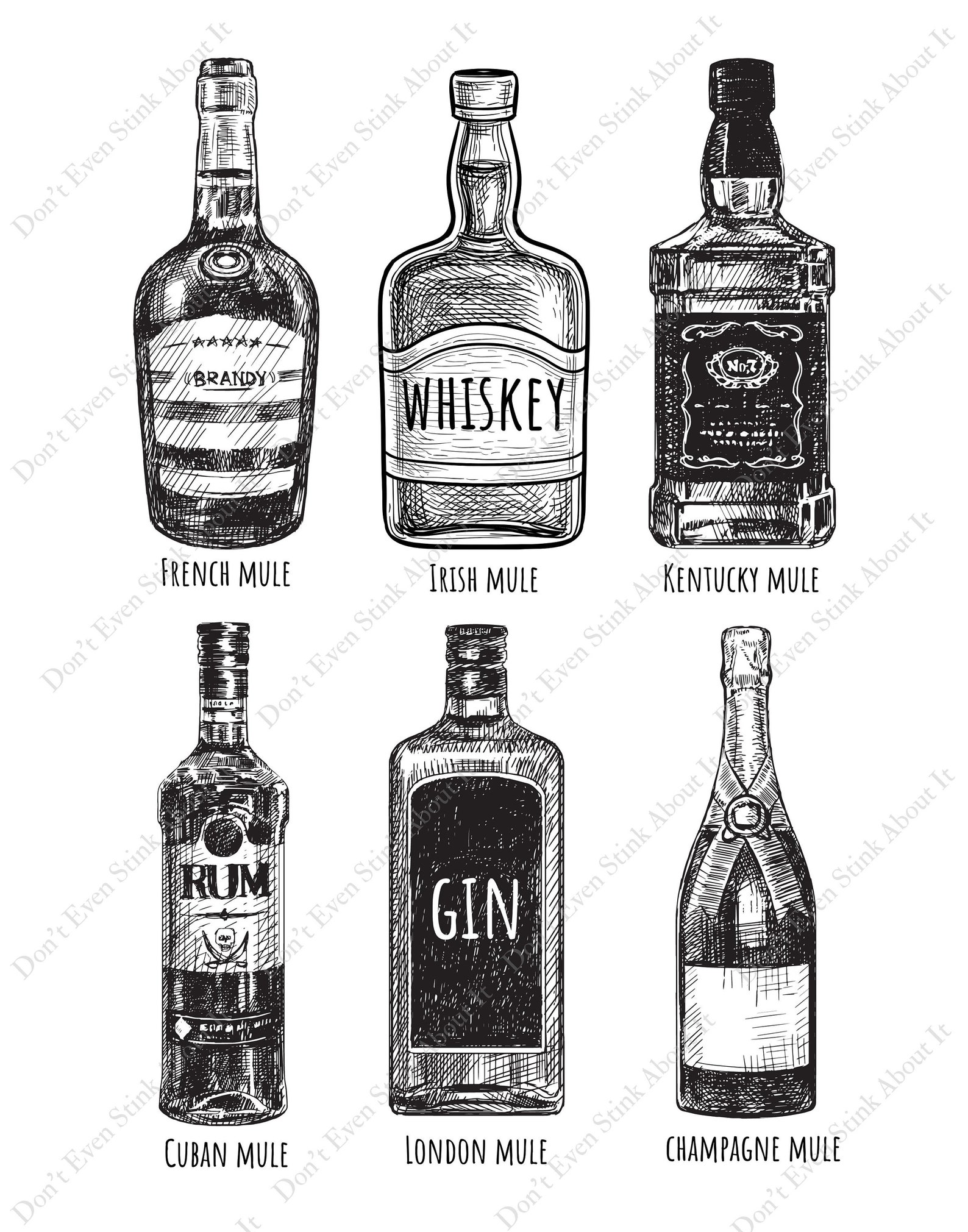 Make Your Own Mule Bar Menu Art (classic Variations) 11"x14" Template ...